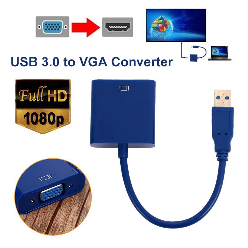 USB 3.0 to VGA Female Video Converter Adapter Cable for Projector ...