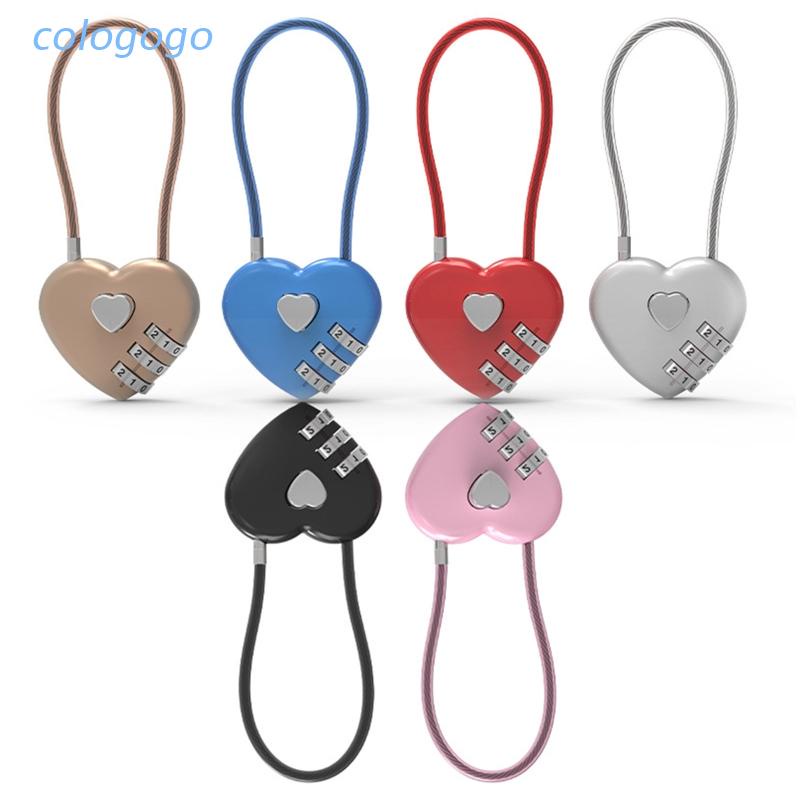 COLO Zinc Alloy Wire Rope Password Lock Mini Love Heart Shape Password ...