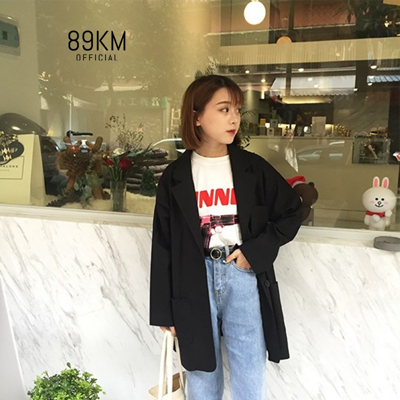 Ladies Oversize Cotton Fabric Jacket Coat (Black) | Shopee Malaysia