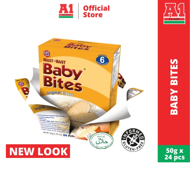 Baby Bites - Original/Apple/Banana/Vegetarian/Carrot (50g x 24 Pcs ...