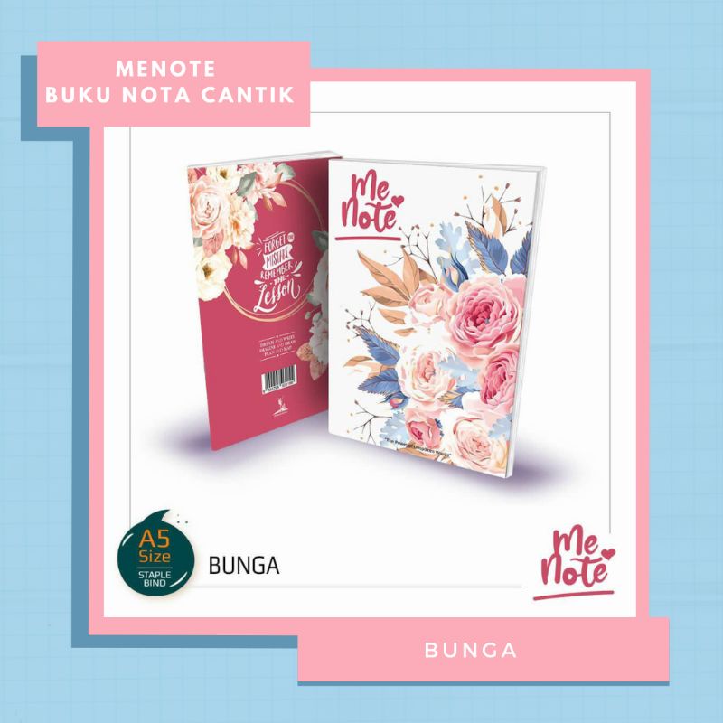 [ MeNote ] Notebook Design Flower Bunga Buku Tulis Catatan Harian To Do ...