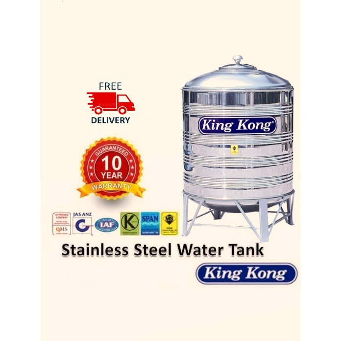 KING KONG Stainless Steel Water Tank (Tangki Air) Vertical Round Bottom ...