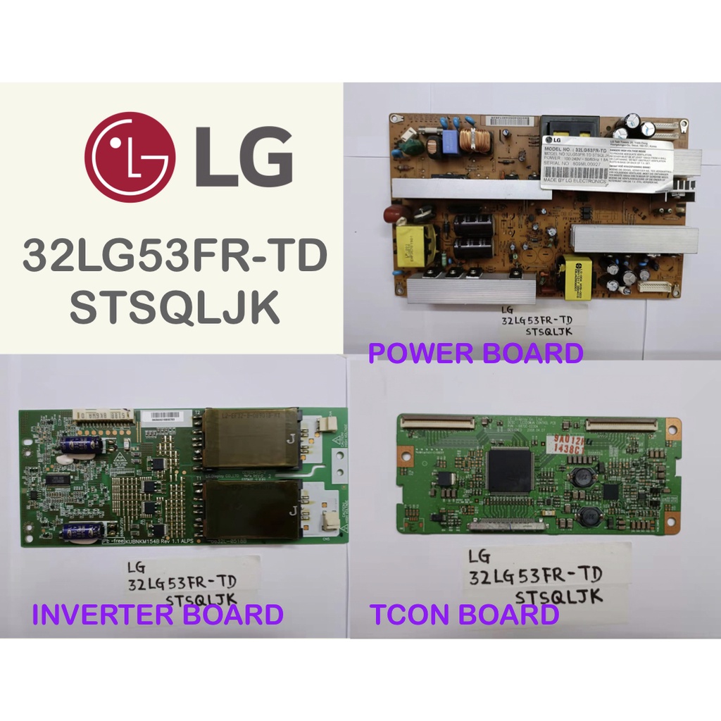 LG LCD TV 32LG53FR-TD STSQLJK 32LG53FR Power Board E186016 Inverter Board 6632L-0518B T-Con ...