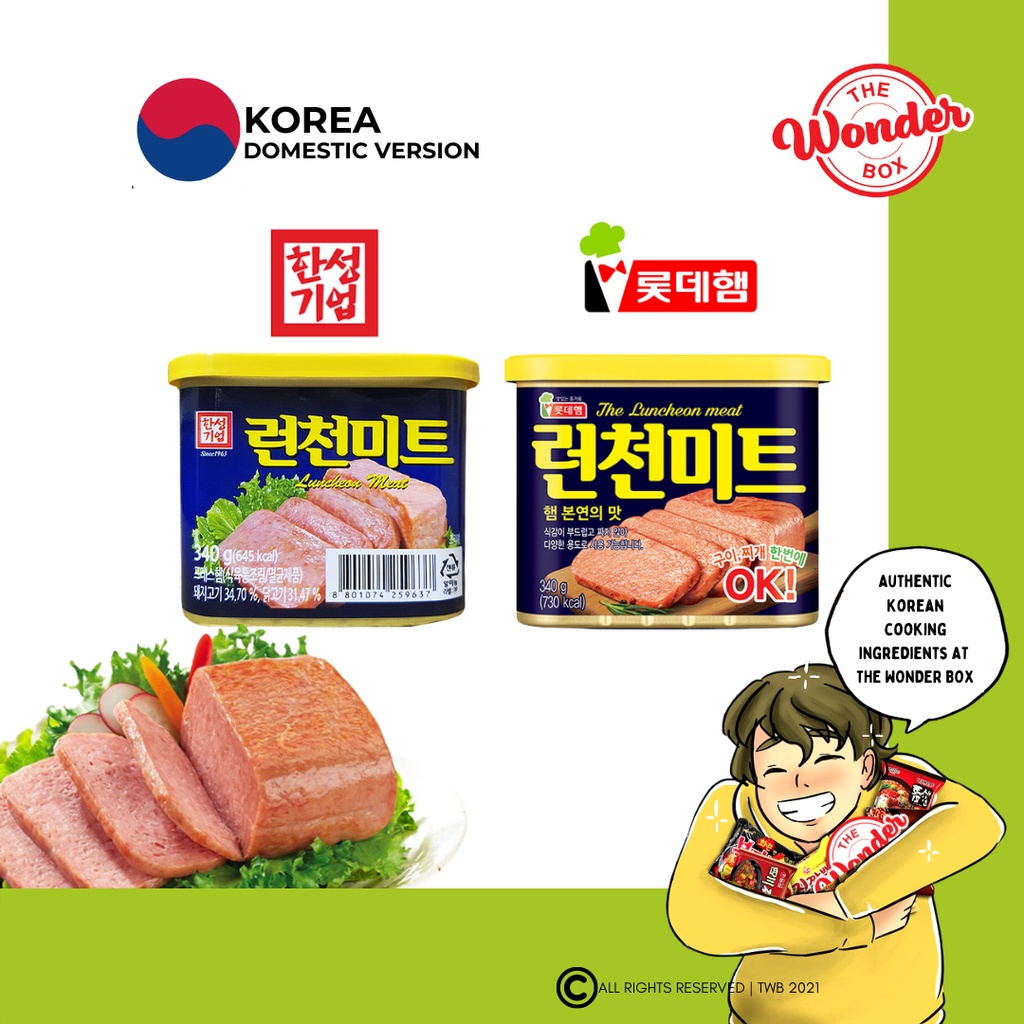 MADE IN KOREA | Korean Hansung / Lotte Ham The Luncheon Meat 340g 롯데햄 런천미트 340g 韩国午餐肉正品 340g ...