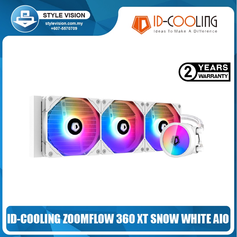 ID Cooling Zoomflow 360 XT AIO Cooler Snow White | Shopee Malaysia