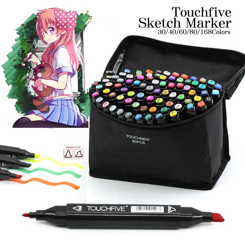 TouchFive 80/168 Colors Marker Set, Touch Five Art Twin Tip Marker ...