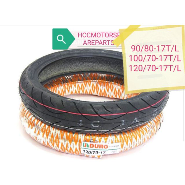 DURO TAYAR ORIGINAL YAMAHA 90/80-17 /100/70-17/120/70-17 TUBLESS ...