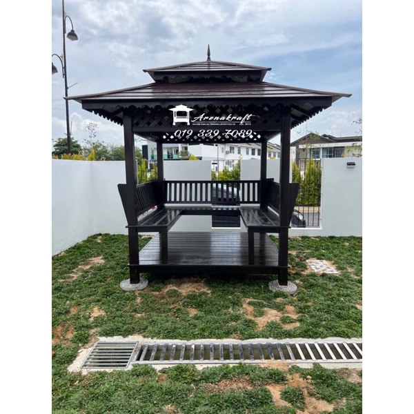 Gazebo kayu wakaf atau pondok 6x6 saiz lantai, siap pasang dan hantar ...