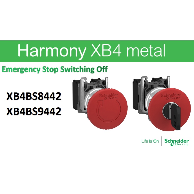 SCHNEIDER Emergency stop switching off XB4BS8442 XB4BS9442 | Shopee ...