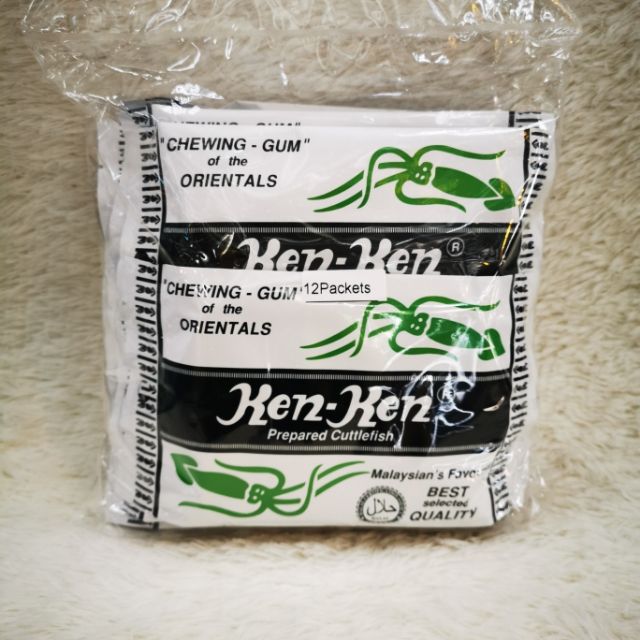 12 PACKS KEN KEN 鱿鱼童年回忆零食 CUTTLEFISH CHEWING-GUMOF THE ORIENTAL 8G ...