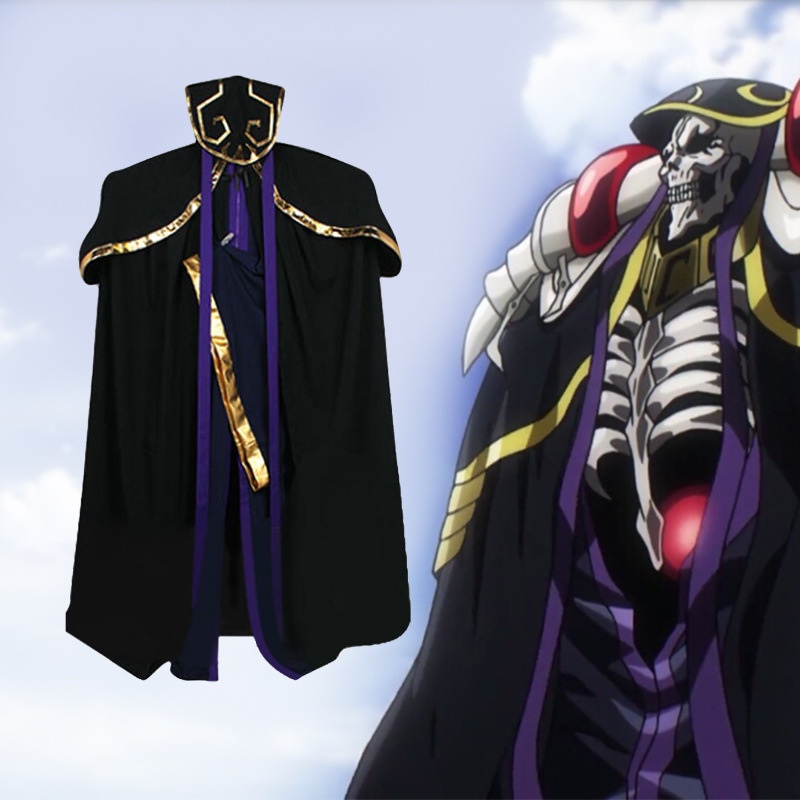 Anime Overlord IV Ainz Ooal Gown Cosplay Costume Momonga Cloak Black ...