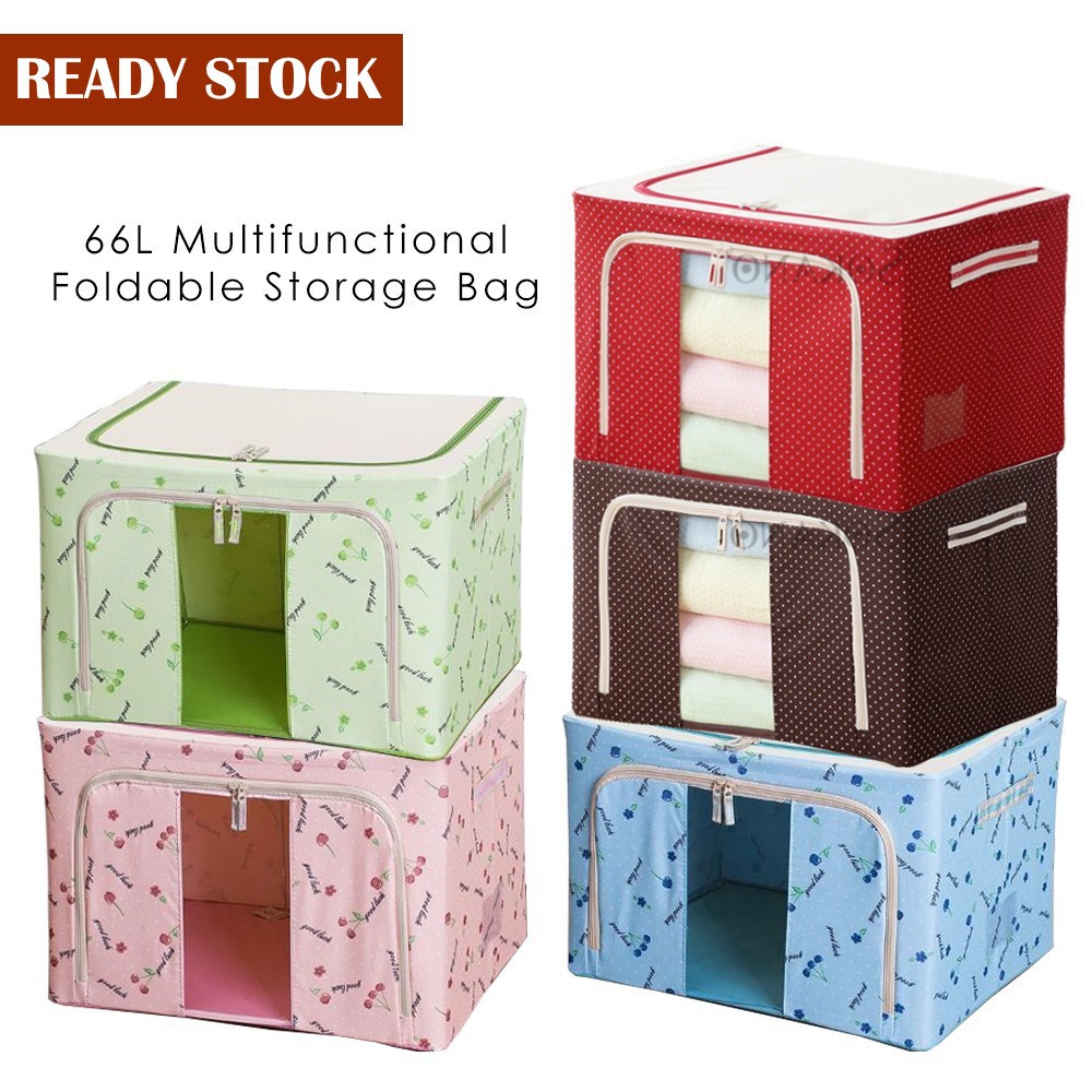 66L Large Capacity Multifunctional Foldable Storage Bag with Steel ...