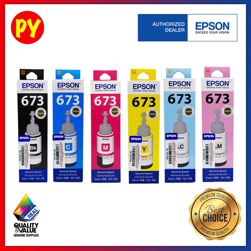 Epson 673 T673 T 673 Original Ink Refill T6731 T6732 T6733 T6734 T6735 ...