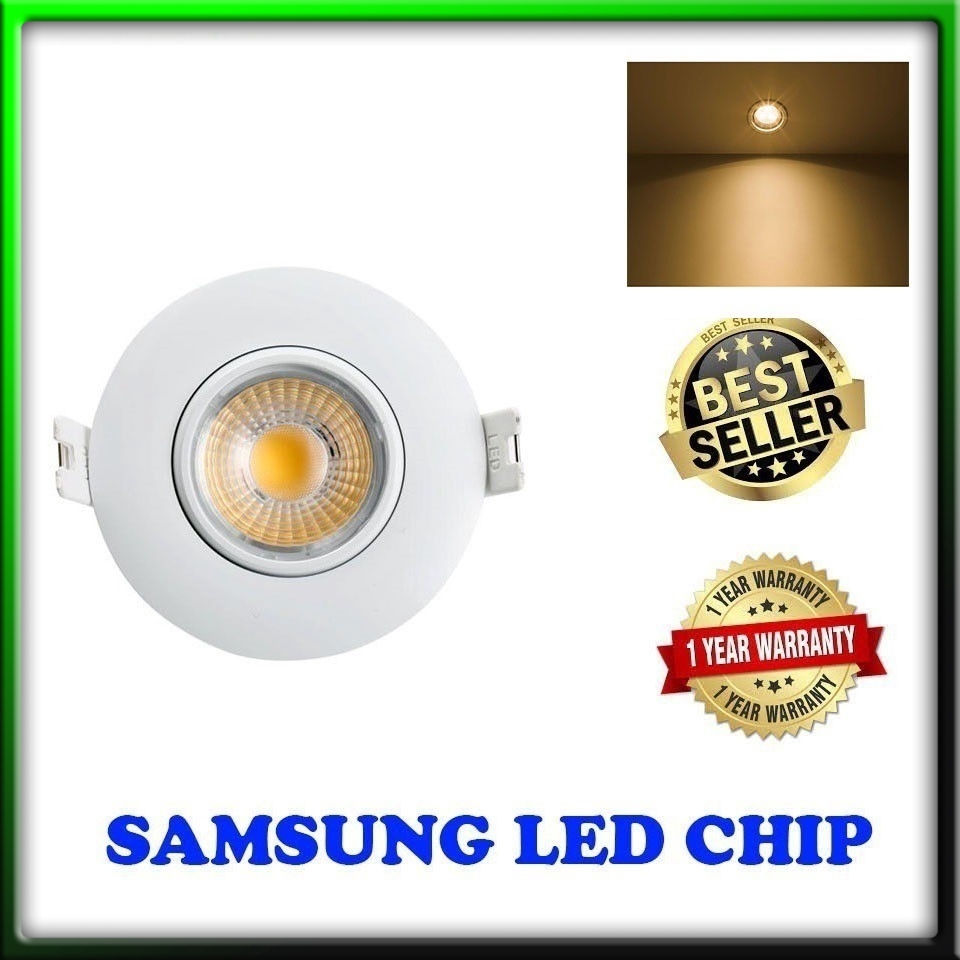 Eyeball LED 7W Recessed Lighting Fixture Warm White(3000k)(Yellow ...