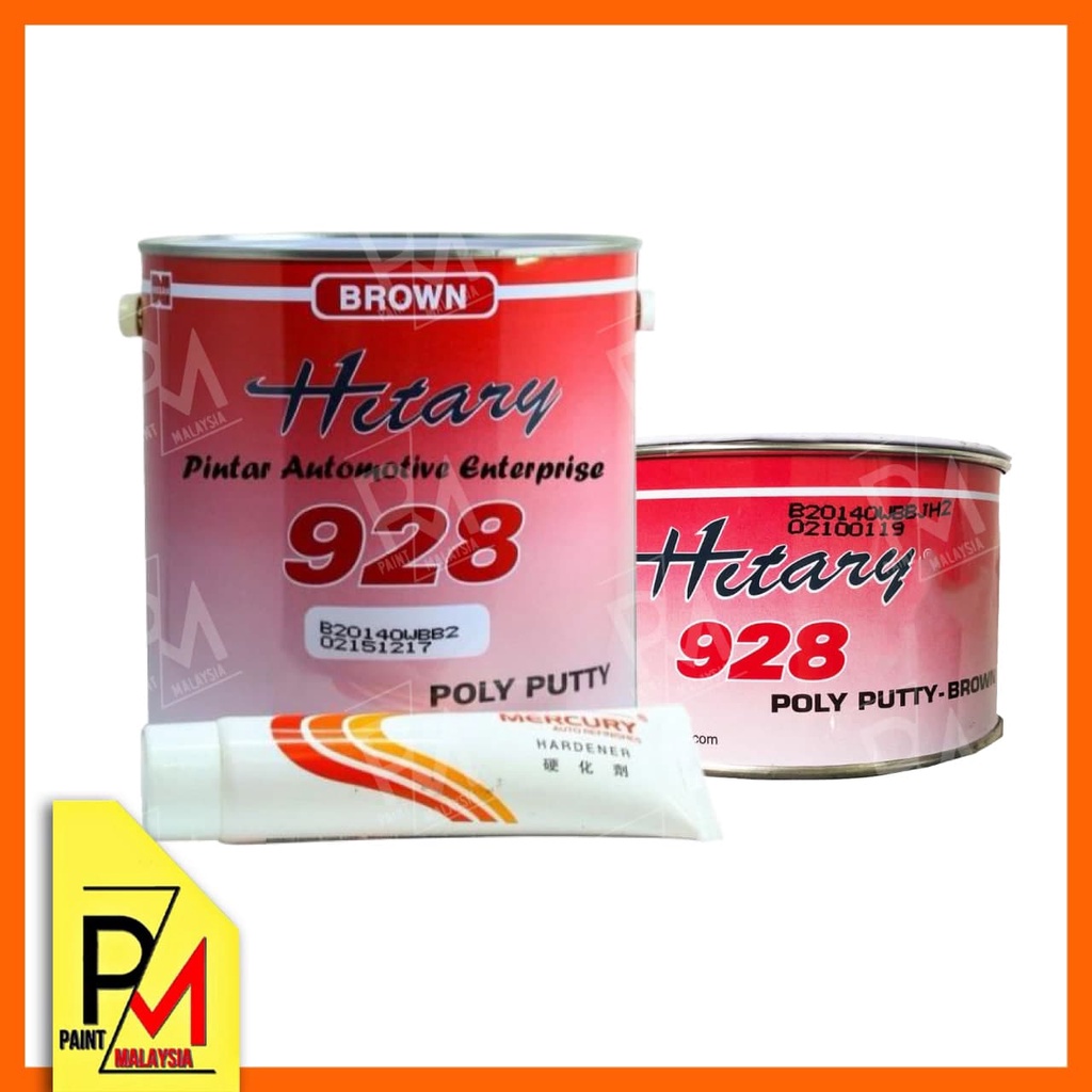 MERCURY Nissan Hitary 928 Poly Car Putty With Hardener 1KG & 4KG Brown ...