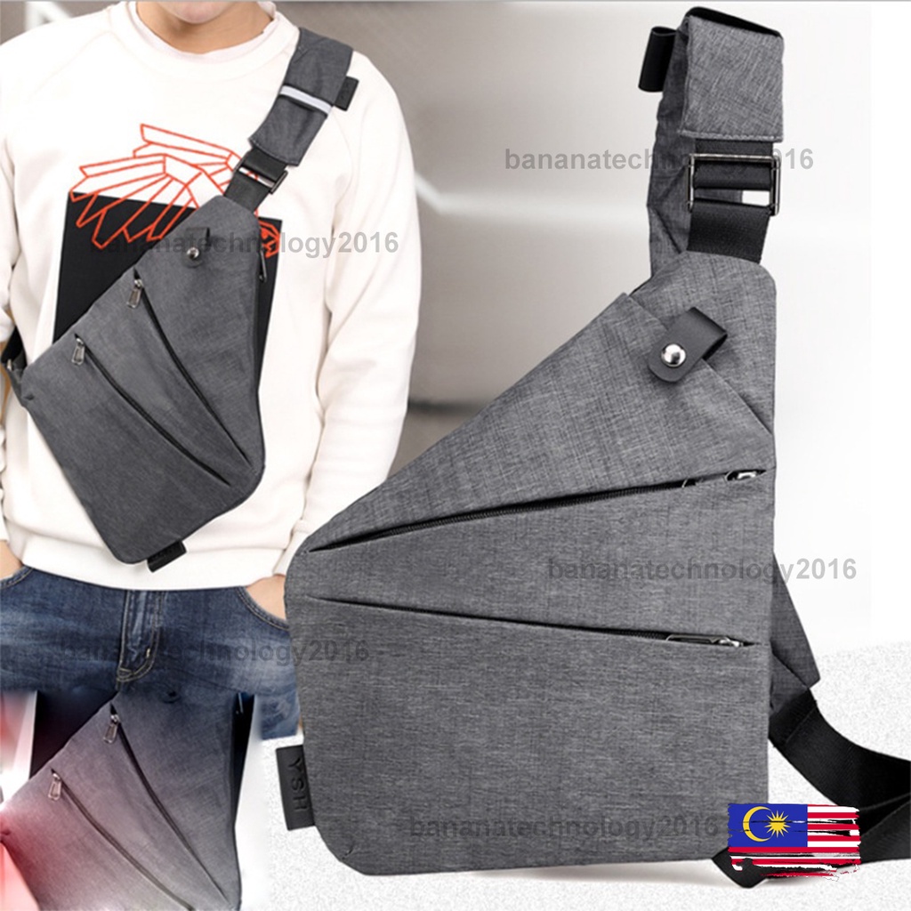 Anti Thief Sling Bag Man Crossbody Bag Man Chest Bag Beg Sandang Travel ...