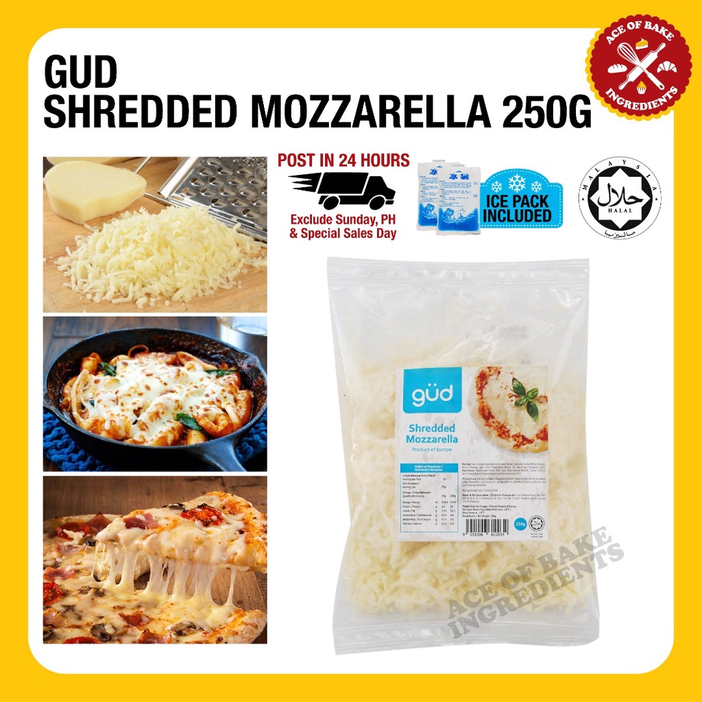 GUD SHREDDED MOZZARELLA 250G | Shopee Malaysia