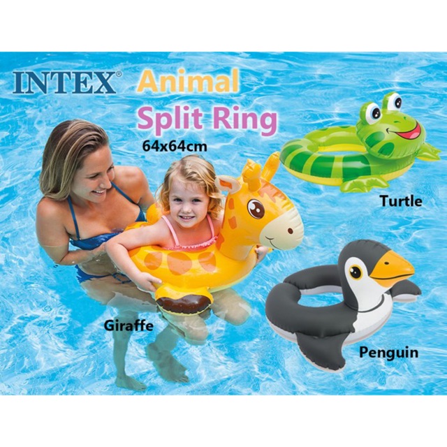 Original INTEX ANIMAL SPLIT RING swimming trainer inflatable swim ...