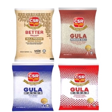 CSR Gula Perang Asli Natural Brown Sugar & Gula Halus Fine Sugar 1kg ...
