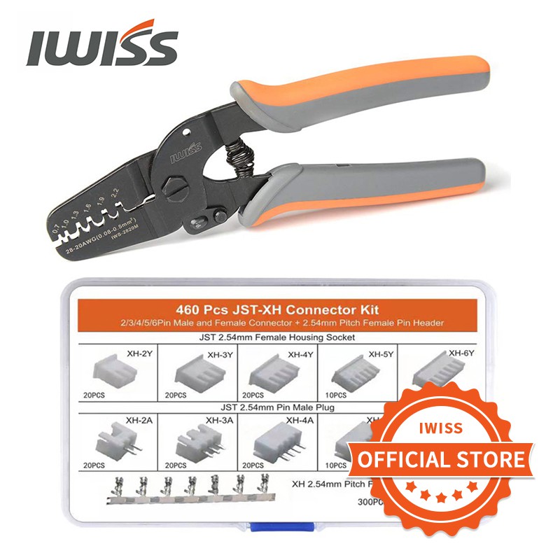 IWISS IWS-2820 460PCS JST-XH Connectors kit mini hand crimping pliers ...