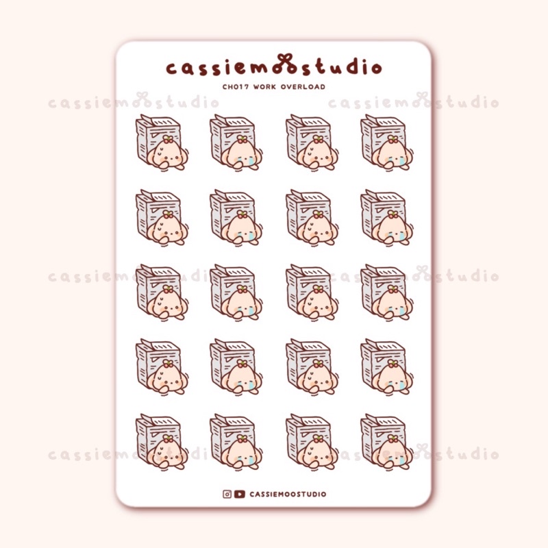 Work Overload Sticker Sheet CH017 | Waterproof | cassiemoostudio ...