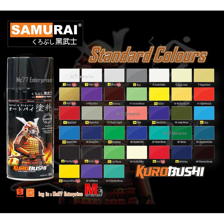 Samurai Spray Paint Standard Colour 400ml | Shopee Malaysia