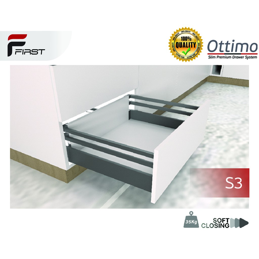OTTIMO Double Railing With Drawer H84mm + Adjustable Railing - S3 ...