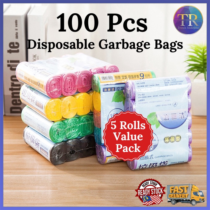 🗑️[Value Pack] 100pcs Garbage bag 45*50cm /Good QualityTrash bag ...