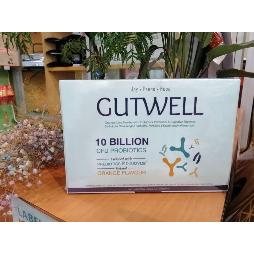 GUTWELL PROBIOTICS, PREBIOTICS AND DIGESTIVE ENZYME (ORANGE FLAVOR ...