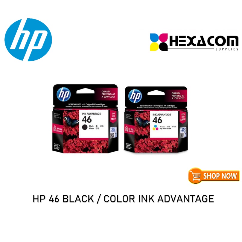 HP 46 BLACK / TRI COLOR INK CARTRIDGE [100% ORIGINAL] | Shopee Malaysia