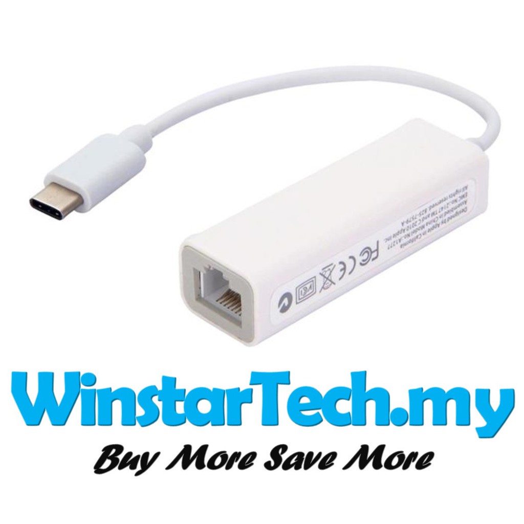 USB 3.1 Type-C to RJ45 Ethernet Adapter Converter Cable PC Laptop ...