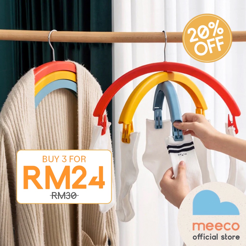 MEECO Rainbow Rotating Drying Hanger Cloth Drying Hanger With Clip ...