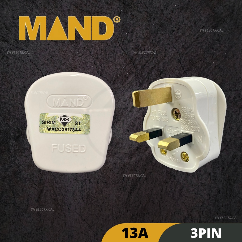 MIND 13A Plug Top / Kepala Plug 3pin ( Sirim Approved ) Uk Style Design ...