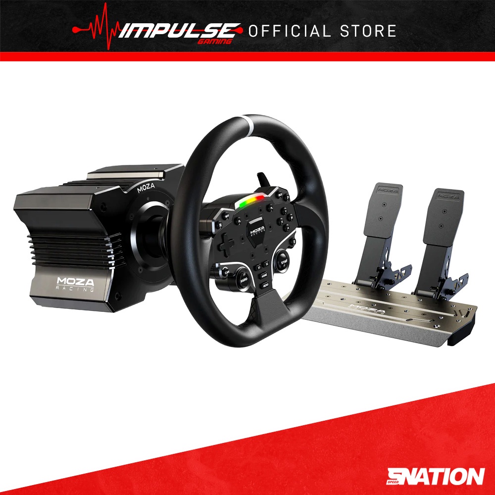 MOZA Racing R5 Steering Wheel & 2 / 3 Pedal Set (Compatible for PC ...
