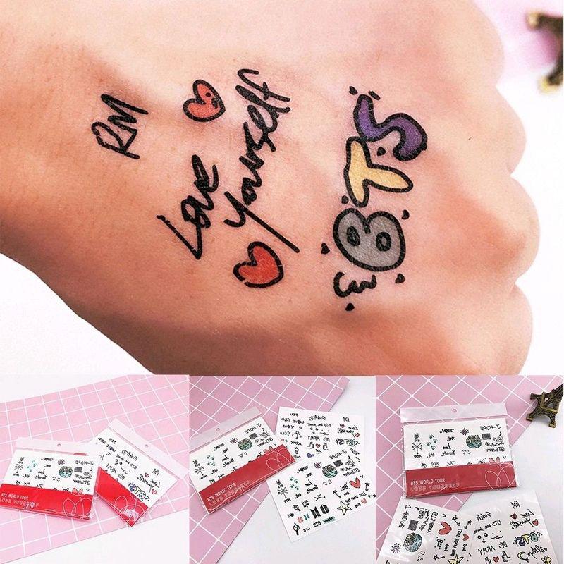 KPOP BTS Waterproof Removable Temporary Tattoo Sticker | Shopee Malaysia