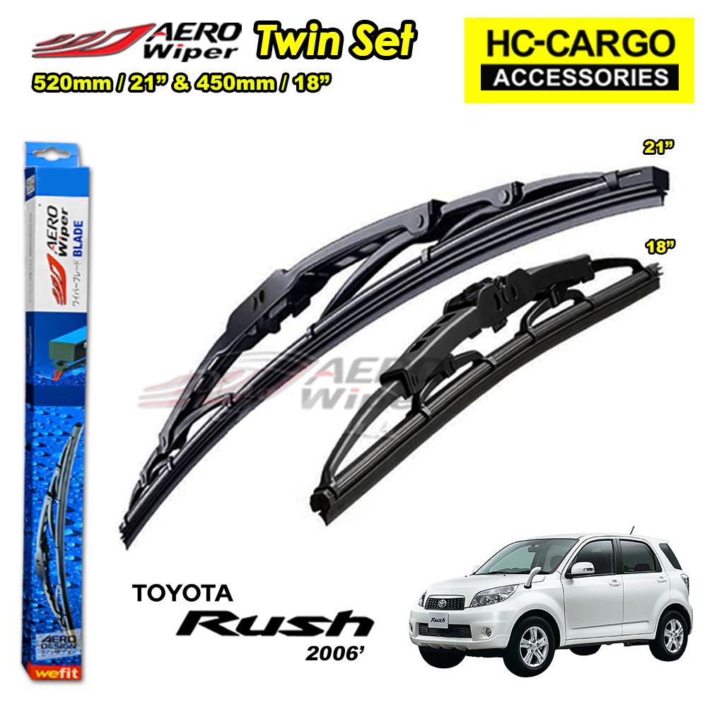Toyota Rush Aero Wiper (AW) Blade 1 PAIR ECONOMY TWIN Set (U-Hook Type ...