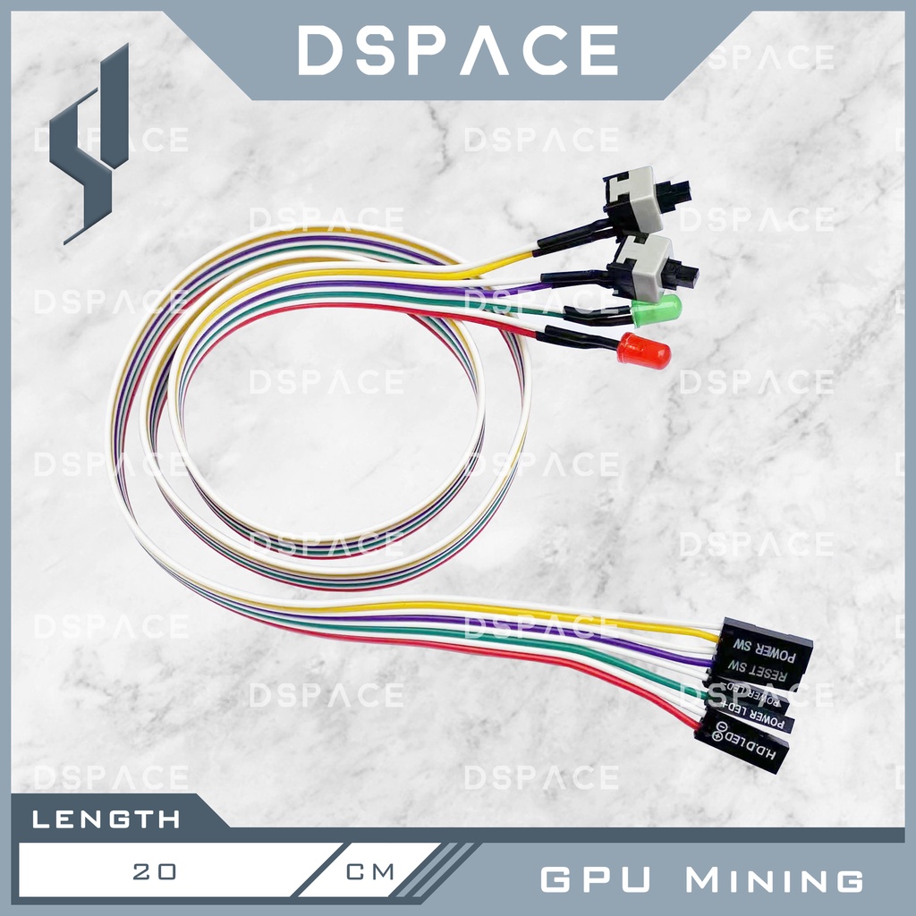 Power Reset ON OFF RESET Switches Cable with Power HDD LED Light for ...