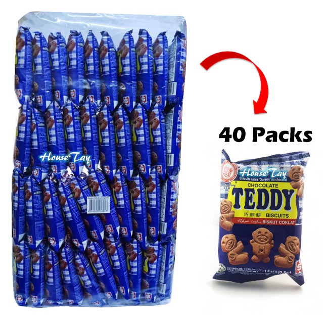 Teddy Chocolate Biscuits (40 Packs x 14g) | Shopee Malaysia