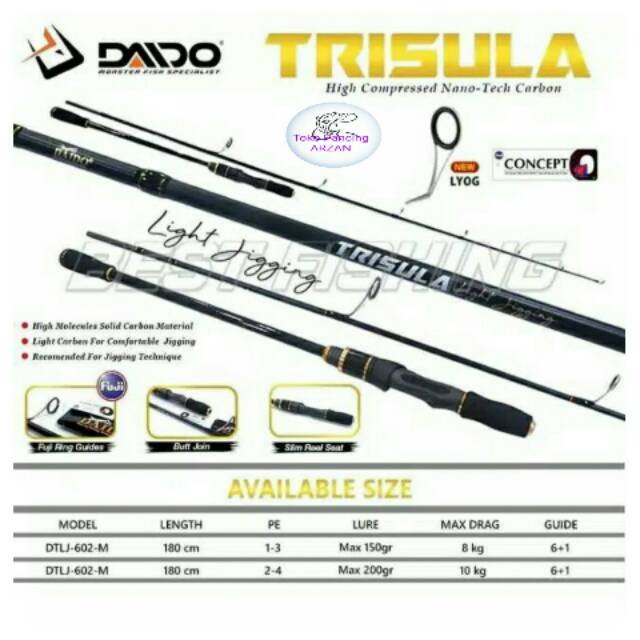 Daido Trident Jigging Rod Pe 1-3 & Pe 2-4 Light Jigging | Shopee Malaysia