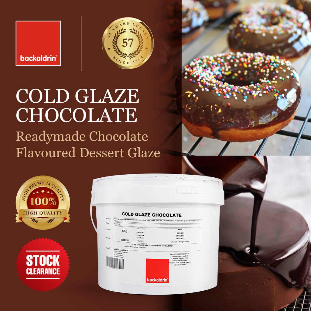 Backaldrin Chocolate Cold Glaze Gel 6kg, Cake Doughnut Topping & Sauce ...