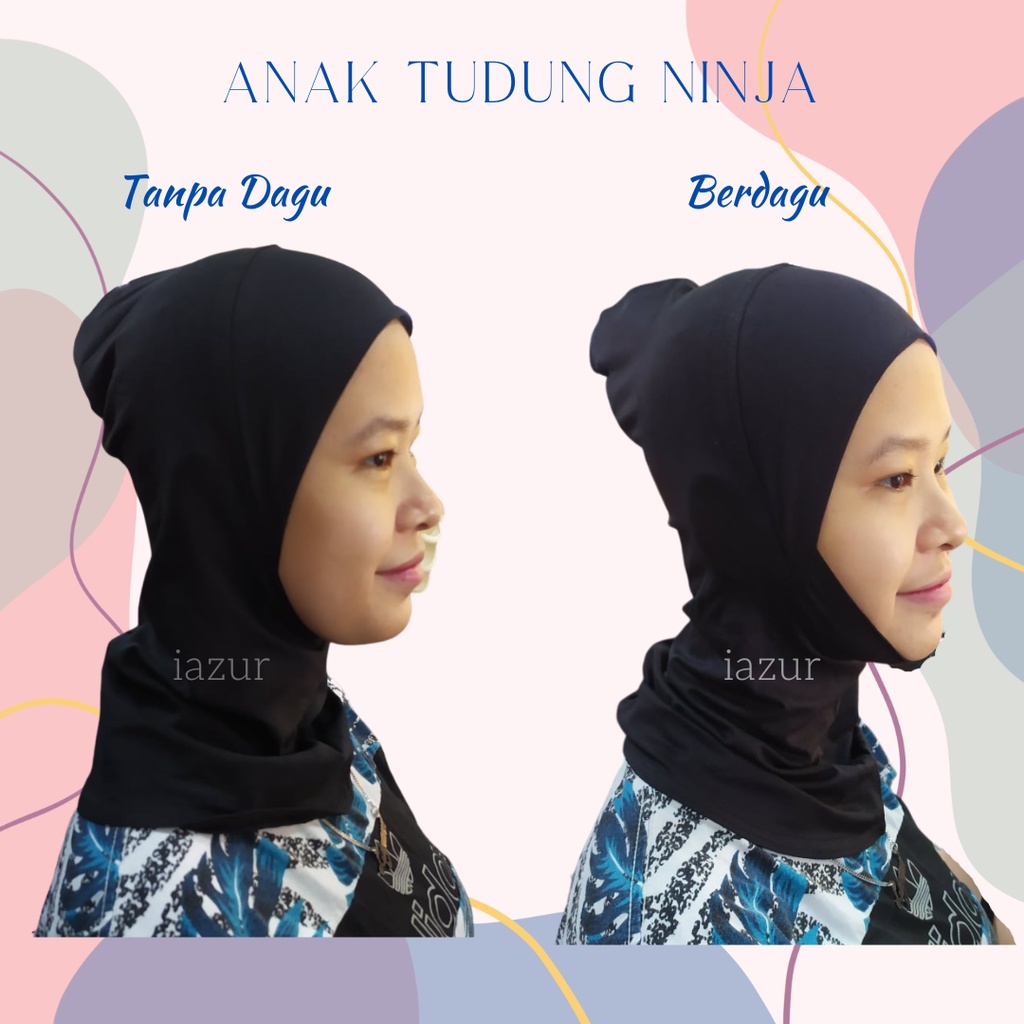 Inner ninja anak tudung muslimah berdagu dan tanpa dagu material cotton ...
