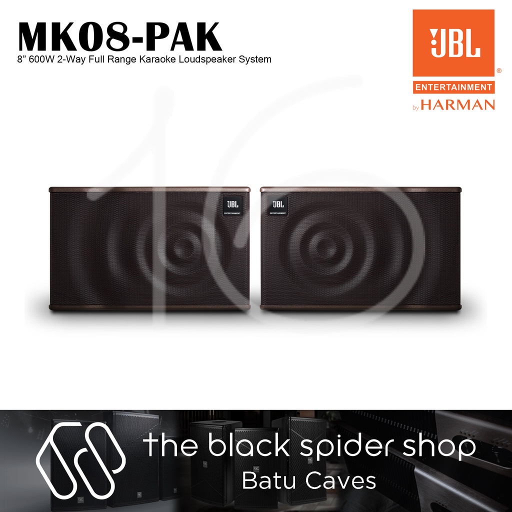 JBL MK08-PAK 8" 2-Way Full Range Karaoke Speaker (PAIR / SEPASANG ...