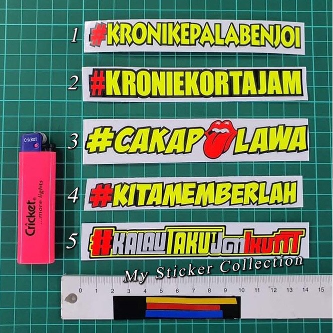 Sticker #Ayat Perkataan Sticker Cutting Overlapping Reflective ...