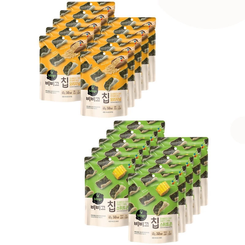 [CJ]Seaweed Chip Brown Rice 40g x 10 Packs (Original and Sweet Corn Flavour) | Shopee Malaysia