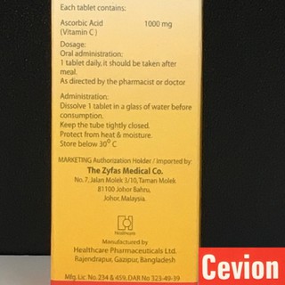 Cevion Effervescent Vitamin C 1000mg (10 tablets) | Shopee Malaysia