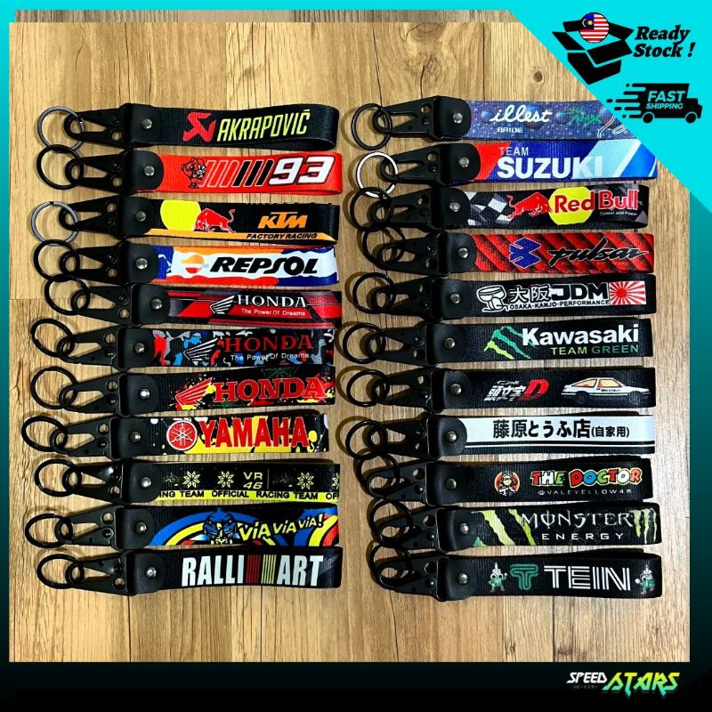 Motorcycle Car Keychain Initial D Suzuki Honda Redbull Kawasaki ...