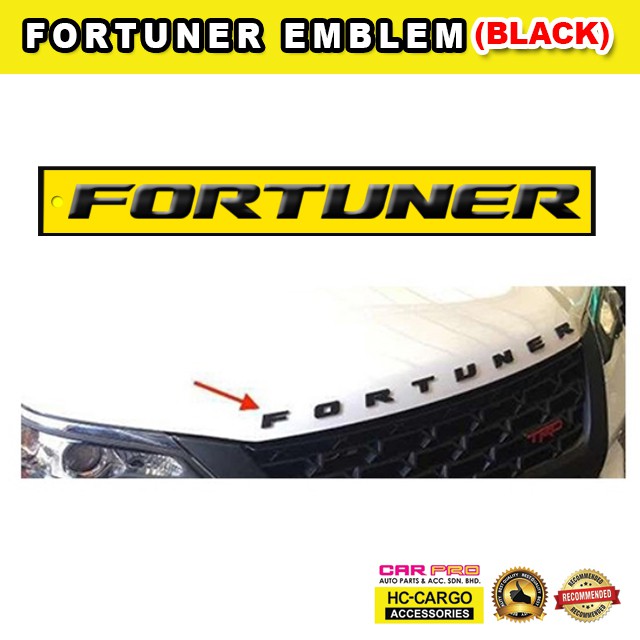 Toyota Fortuner 3D Wording Emblem Logo (Matt black) | Shopee Malaysia