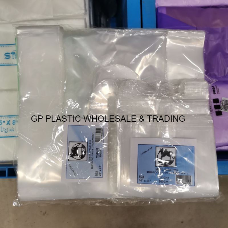500g Plastic Clear Singlet Bag Transparent / Plastik Jernih Food Grade ...