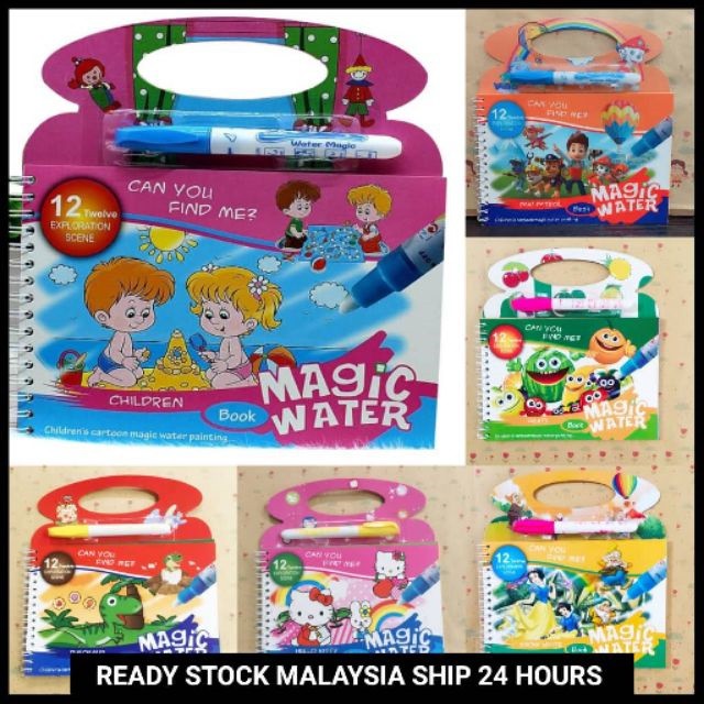 Book Magic Water Colouring Magic Pen Toys Education Painting | Shopee ...