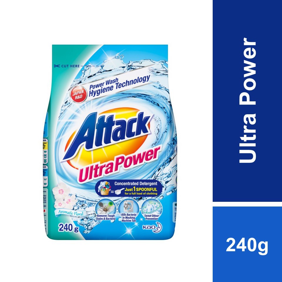 ATTACK Ultra Power Concentrate Detergent Powder (ATK) - 240g | Shopee ...
